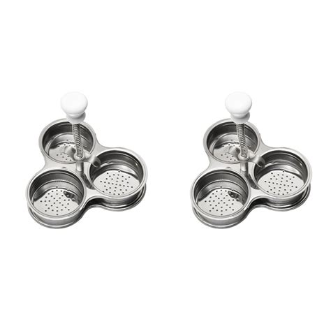 2 Pieces Egg Poacher Cooker Stainless Steel Cookware Poached Eggs Pot