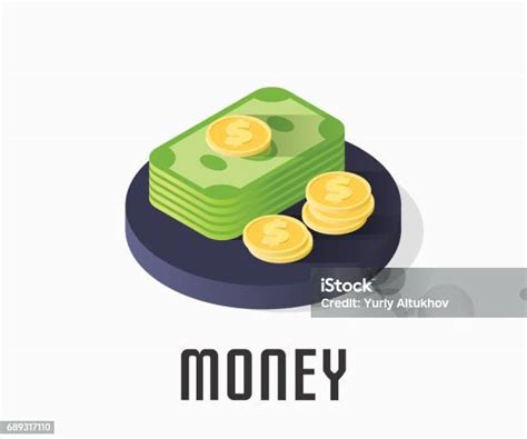 돈 아이콘 벡터 기호 흰색 배경에 고립 된 아이소메트릭 스타일 등측투영법에 대한 스톡 벡터 아트 및 기타 이미지 등측투영법 통화 3차원 형태 Istock