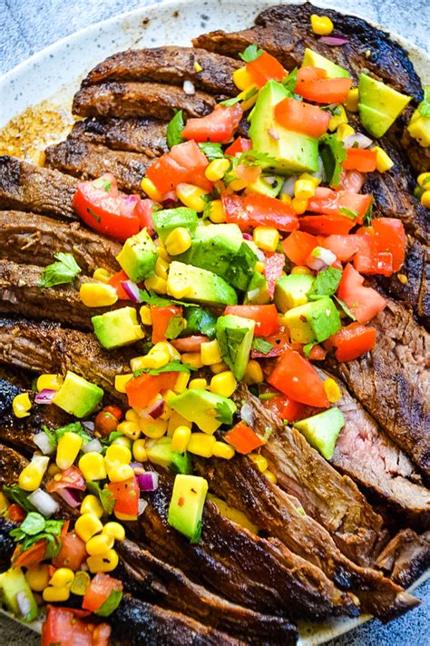 Spice Rubbed Flank Steak And Avocado Salsa Kays Clean Eats