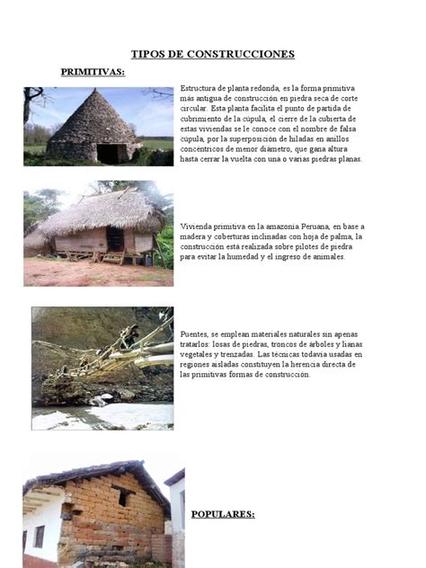 Tipos De Construcciones Pdf Techo Hazme