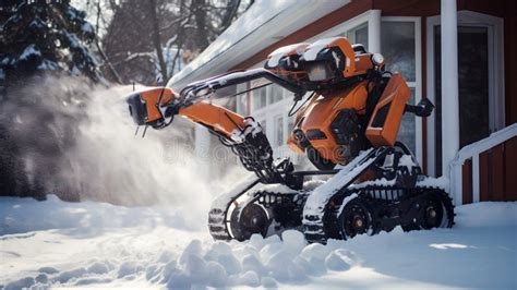 Robot Snow Plow Stock Illustration Illustration Of Shovel 295431398