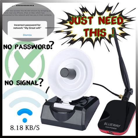 High Power Durable 200m Range Password Cracking Dual Antenna Usb Wifi Receiver Adapter Decoder