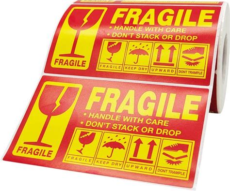 300 Fragile Stickers Groot 7 6 X 12 7 Cm Breekbaar Stickers