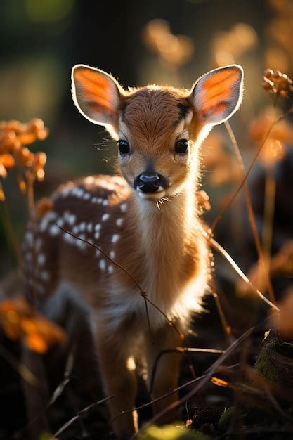 Premium Ai Image There Is A Small Deer That Is Standing In The Grass