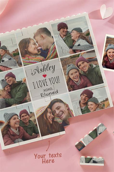 Custom Building Block Puzzle Square Photo Brick I Love You Xoxo Shopperboard