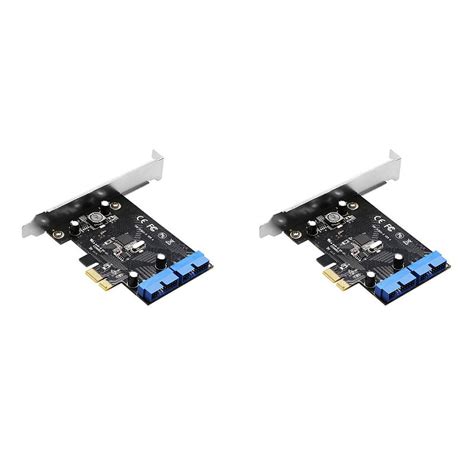 2x Pci Express Usb 3 0 19 Pin Expansion Card Pcie 1x To 2 Ports Usb 3 19 Pin Adapter Internal