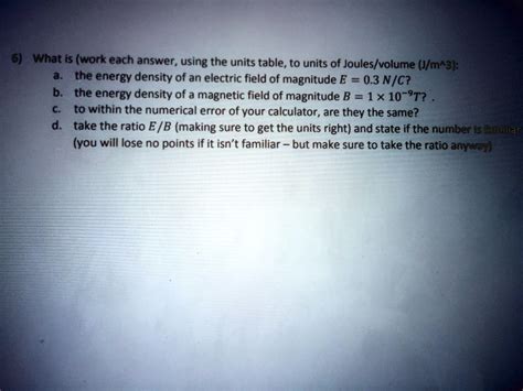 Solved A Determine The Energy Density Of An Electric Field B