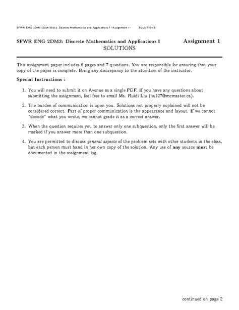 2024 2025 A1 Solution Lecture Notes Sfwr Eng 2dm3 20242025