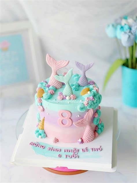 Bánh Kem Mermaid Nàng Tiên Cá Mon Chéri Bánh Kem Thôi Nôi Sinh Nhật