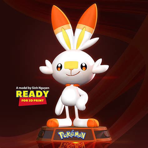 Scorbunny Pokemon Fanart 3d Model 3d Printable Cgtrader