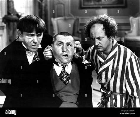 MOE HOWARD CURLY HOWARD LARRY FINE The Three Stooges C Early S Stock Photo Alamy