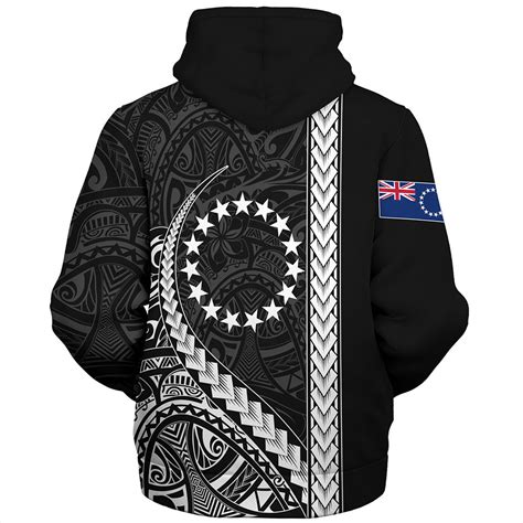 Cook Islands Sherpa Hoodie Tribal Polynesian Coat Of Arms