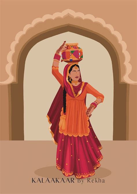 Punjabi Woman Art Jago Dance Print Desi Art Indian Art Punjabi Culture Portrait Dance Of