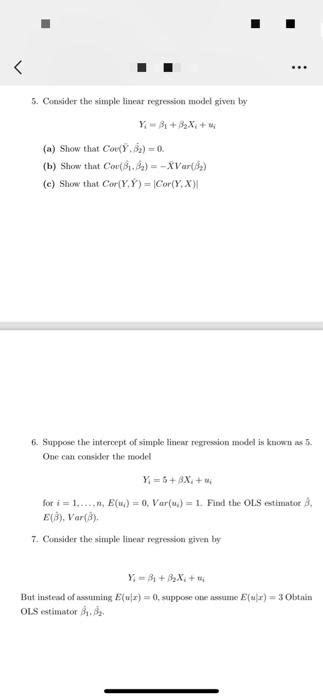 Solved 5 Consider The Simple Linear Regression Model Given