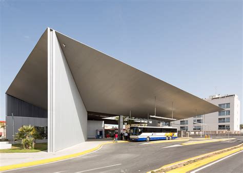 Slender Canopy Shelters Passengers At Santa Pola Bus Station