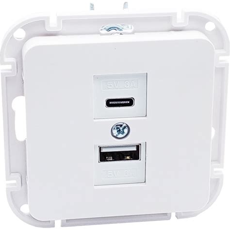 Механизм розетки Type-C+USB Bylectrica 3А серия АСТРУМ, белый РП5-6562 ...