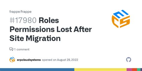 Roles Permissions Lost After Site Migration · Issue 17980 · Frappe