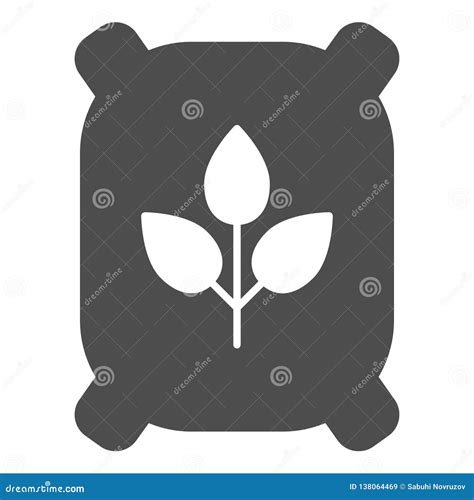 Icône Solide Dengrais Illustration De Vecteur De Sac Disolement Sur