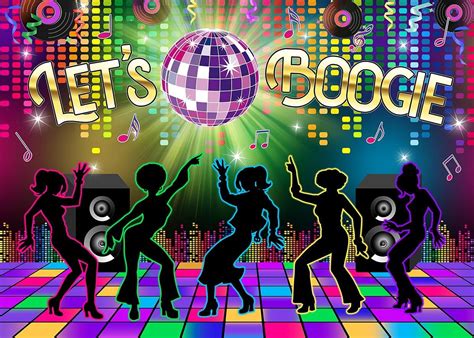 70s Disco Decorations Backdrop Lets Boogie Party Decorations Backdrop