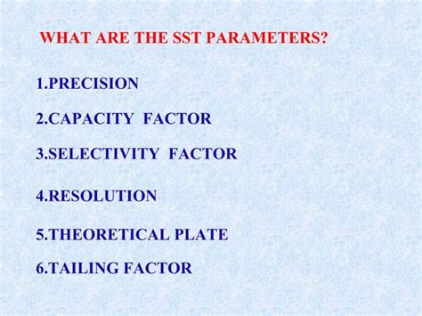 Chromarogaphy System Suitability Ppt Ppt