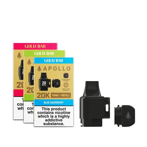 Gold Bar Apollo 20k Refills 10 Gold Bar Flavours Up To 4000 Puffs