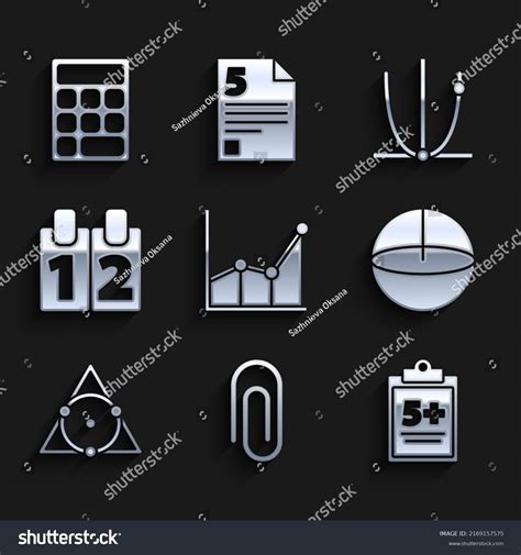 set graph schedule chart diagram paper stock vector royalty free