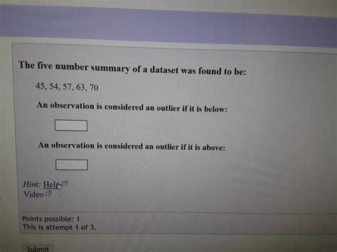 Solved The Five Number Summary Of A Dataset Was Found To Be Chegg