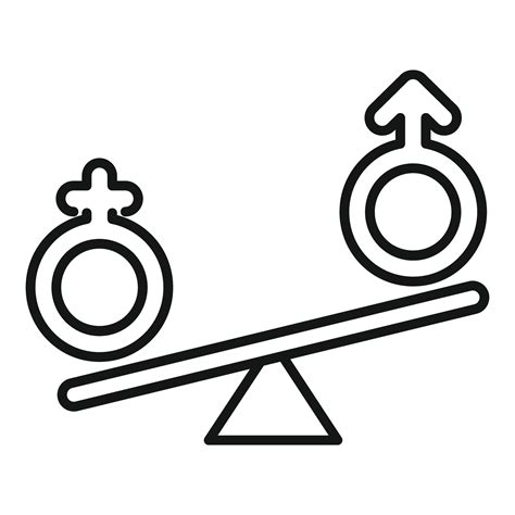 Gender Equality Concept With Male And Female Symbol On A Balanced Scale 48294869 Vector Art At