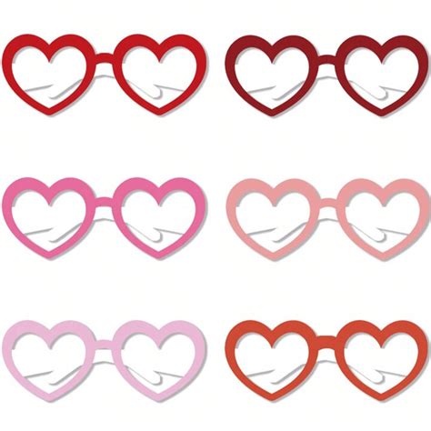 6pcs New 2023 Valentines Day Theme Pink Heart Shaped 3d Paper Worksheets Library