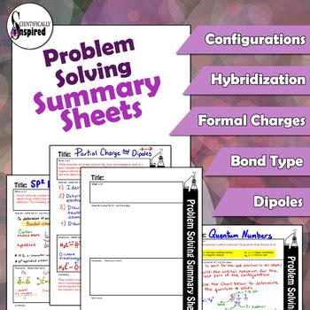 Problem Solving Summary Sheet Chemistry Topics By Scientifically Inspired
