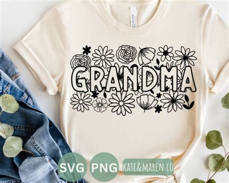 Grandma Svg Floral Grandma Png Flower Grandma Svg Grandma Cricut Cut