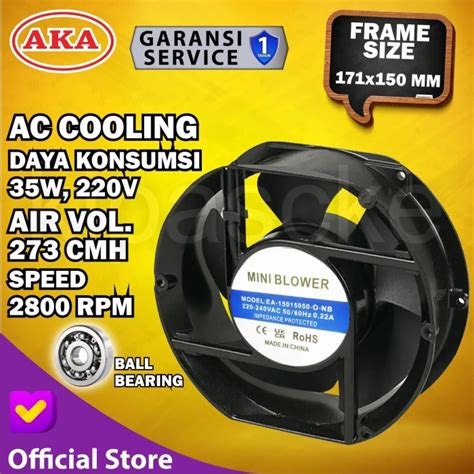 Jual Axial Fan Kipas Cooling Fan Panel Oval 17 CM AKA AC 220V 17 2x15