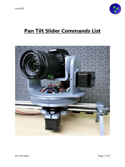 Pan Tilt Mount Slider Commands List Pdf Computer Hardware