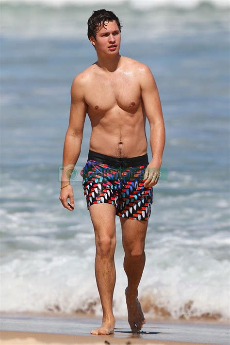 Thestarscomeouttoplay Ansel Elgort Shirtless And Barefoot