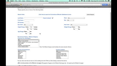 Florida Department Of Corrections Doc Inmate Search Youtube