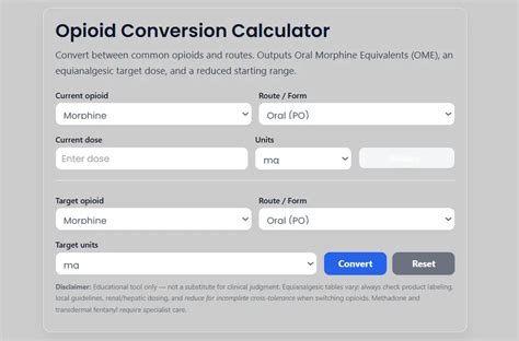 Opioid Conversion Calculator Guide