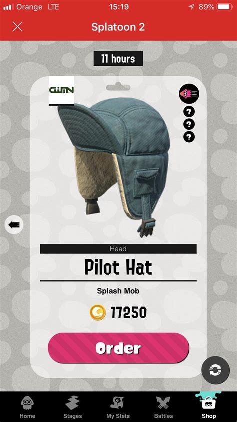 Pilot Hat With Swim Speed Up Is Now On Splatnet R Splatoon