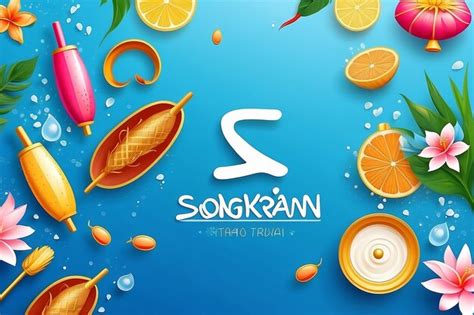 Songkran Festival Design With Thai Alphabet Text Translation Songkran
