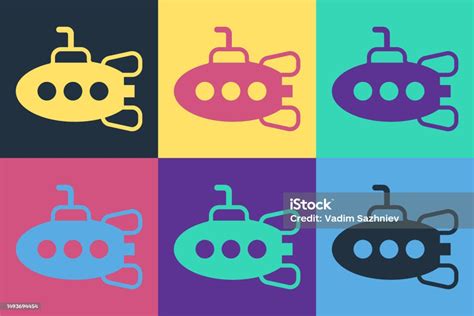 Ilustración De Icono De Juguete Submarino De Arte Pop Aislado Sobre