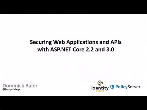 NDC Conferences Talk Securing Web Applications And APIs With ASP NET Core 2 2 And 3 0 From NDC