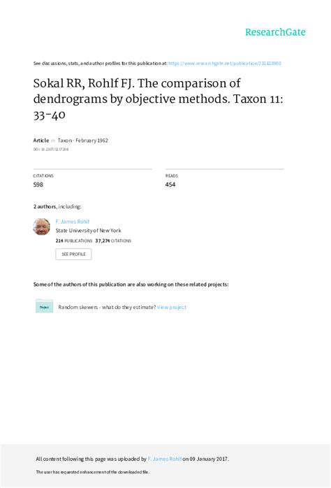 Pdf The Comparison Of Dendrograms By Objective Methods