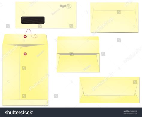 Five Different Types Envelopes Business Correspondence Stock Vector Royalty Free