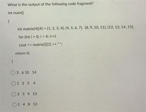 solved given the following code fragment what is the