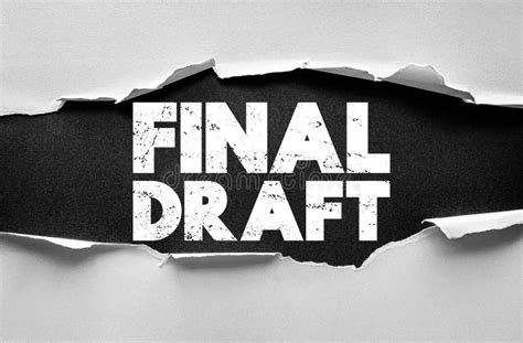 Final Draft Text On Torn Paper Background Writing Editing And
