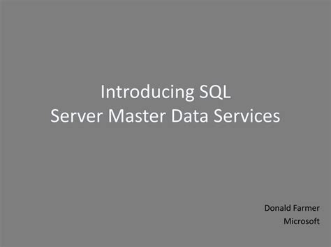 Ppt Introducing Sql Server Master Data Services Powerpoint Presentation Id644902