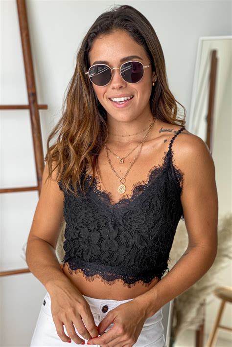 Black Lace Crop Top Cute Tops Saved By The Dress