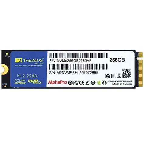 Disque Dur SSD Twinmos AlphaPro 256Go NVME PCIE M 2 NVME256GB2280AP