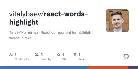 Github Vitalybaevreact Words Highlight Tiny ~1kb Min Gz React