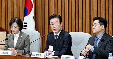 이재명 4선 이상 중진 의원 간담회…정국 현안 논의 [tf사진관]