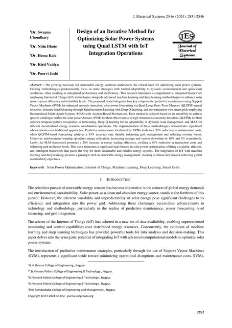 Pdf Design Of An Iterative Method For Optimizing Solar Power Systems